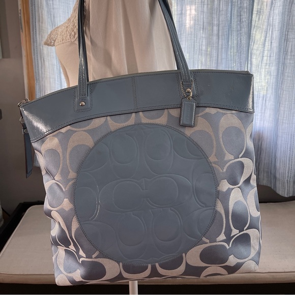 Coach | Bags | Coach Blue Large Laura Shoulder Bag | Poshmark